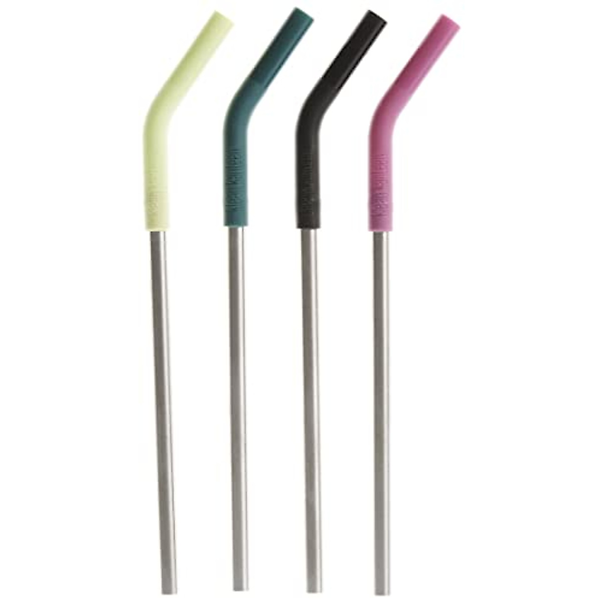 Klean Kanteen Straw 4-pack, Stainless Steel with Safe, Removable Silicone Tips - 8mm Diameter - Multi-Color, One Size (1005789)