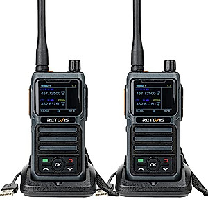 Retevis RB17P GMRS Handheld Radio,30 CH Long Range Walkie Talkie for Adults,SOS Siren,NOAA Weather Receiver Scan,2200mAh Rechargeable Two Way Radios for Off Road Camping Hiking (2 Pack)