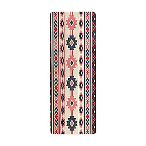 Nander Yoga Mat Thick Non-slip Soft Breathe Elastic Exercise Fitness Gym 1MM Thick Natural Rubber for Yoga Mats,Native American Tribal