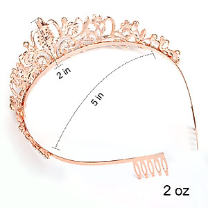 AOPRIE 50 Fabulous Birthday Crown Sash for Women Rose Gold Birthday Tiara for Girls 50th Birthday Gifts Decoration for Women Princess Crown Rhinestone Headband Happy Birthday Accessories