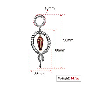 TBOSEN 6PCS Set Stainless Steel Retro Large Dangle Bridal Ear Gauges Tunnels Plug Stretching Tapers Screw Fit Tunnels 2g-1" in 6mm-25mm(00g)