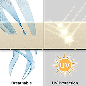 INFRANGE Heavy Duty Fence Privacy Screen Windscreen Beige 5' x 12' Shade Fabric Cloth HDPE, 90% Visibility Blockage, with Grommets, Heavy Duty Commercial Grade, Cable Zip Ties Included