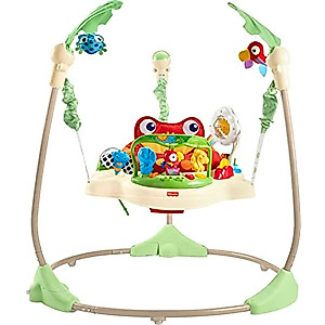 Fisher-Price Baby Bouncer Rainforest Jumperoo Activity Center with Music Lights Sounds and Developmental Toys