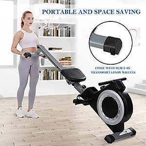 Magnetic Rowing Machine Folding Exercise Rower Machine 16-Level Tension Resistance with Display Panel for Home Use Gyms Training Exercise Equipment