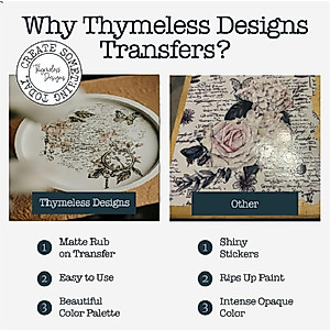 Rub on Transfers for Crafts and Furniture | 3 Design Sheets 6”x 12” | Home Decor Transfers | Furniture and Craft Decals | by Thymeless Designs (Memories of Paris)