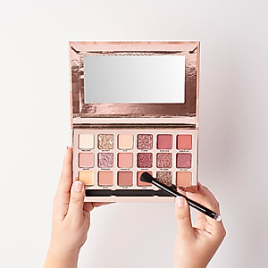 W7 Socialite Pressed Pigment Palette - 18 Pink Nude Colors - Flawless Long-Lasting Glam Makeup