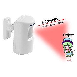Motion Sensor Alarm Detector Alert for Home Security Outdoor, 2 Plug-in Receivers with 1 IR Motion Alarm