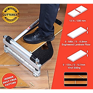 CUTTEREX 13" Professional Laminate Floor Cutter, Vinyl Floor Cutter for VCT, LVT, SPC, PVC, LVP, WPC, Rubber Floor and Rigid Core Vinyl Plank, with Knee Pads