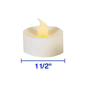 Kicko Flameless Tea Lights - 12 Pack - 1.5 Inch Electric White Candles - for Home Accessories, Fancy Dinners, Wedding Decorations, Party Favors, Event Supplies, Gardens, Restaurants, Holiday Decor