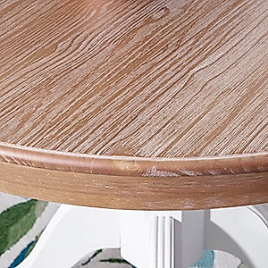 Linon Natural and White 2 Tone Pedestal Dining Harris Table