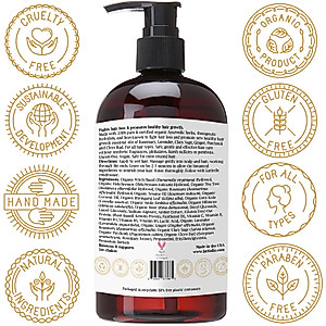 Laritelle Organic Anti-Thinning Shampoo | Fortifying, Strengthening & Rejuvenating | Prevents Hair Loss and Shedding, Promotes New Hair Growth | Ayurvedic Herbs, Lavender, Ginger, Rosemary