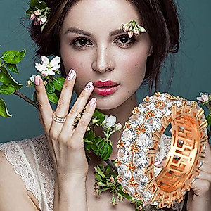 Rings Boys Engagement Round Cut Zircons Women Wedding Rings Jewelry Rings for Woman Full Diamond Ladies Ring (Gold, 11)