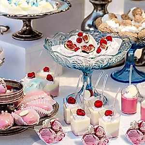 TOFLEN 50 Pack 5 oz Mini Dessert Cups with Spoons - Mini Appetizer Plates Disposable Small Plastic Bowls for Desserts, Samplers, Party Serving Trifles & More