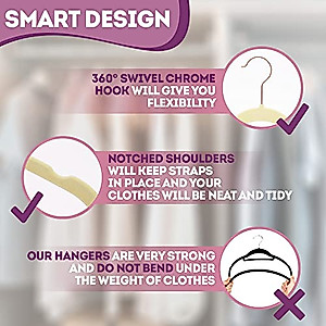 PUREVACY Velvet Non Slip Hangers Rose Gold 17.5", Pack of 25 Slim Velvet Hangers, Durable and Thin Velvet Coated Hangers for Clothes, Lightweight Velvet Hangers with Rose Gold Hooks