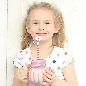 ZGRTZH 2 Pcs Reusable Straw Tips Cover Cute Cloud Shape Straw Cover Caps Anti-Dust Silicone Straw Toppers Drinking Straw Cover Tips Lids for 6-8 mm/0.23-0.31Inch Straws ( White )