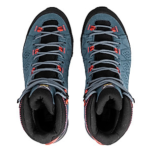 Salewa Women's Alp Trainer 2 Mid Gore-Tex Waterproof GTX Hiking Boot - Java blue/Fluo Coral - 7