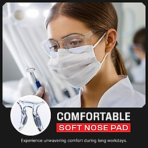 NoCry High Performance Safety Glasses for Women and Men — Soft Non-Slip Nose Pads, Reinforced Side Shields, Premium Anti Fog & Anti Scratch Coating, Advanced Impact Resistance, 100% UV Eye Protection