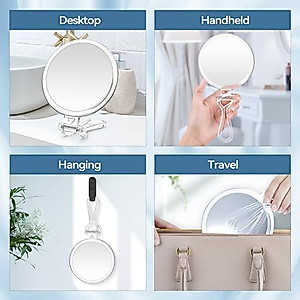 B Beauty Planet Magnifying Mirror, 30X Hand Mirror with Handle for Travel Magnifying Mirror, Handheld Magnifying Mirror with Double Side 30X/1X Magnification, 30X Handheld Mirror for Eyes Makeup 5 in