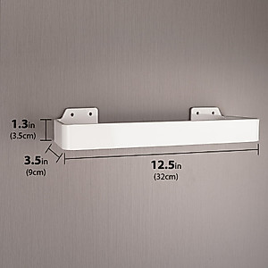 12.6Inches Hand Towel Holder, Self Adhesive Towel Rack for Bathroom Wall Mounted, Acrylic Towel Hanger (White)
