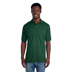 Jerzees Men's SpotShield Stain Resistant Polo Shirts (Short & Long, Short Sleeve-Forest Green, X-Large