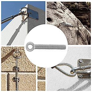 Augiimor 10pcs 304 Stainless Steel Eye Bolt M6 x 40mm Welded Closed Shoulder Swing Lifting Eye Bolt Machinery Shoulder Screw Rod Eye Screw Bolts