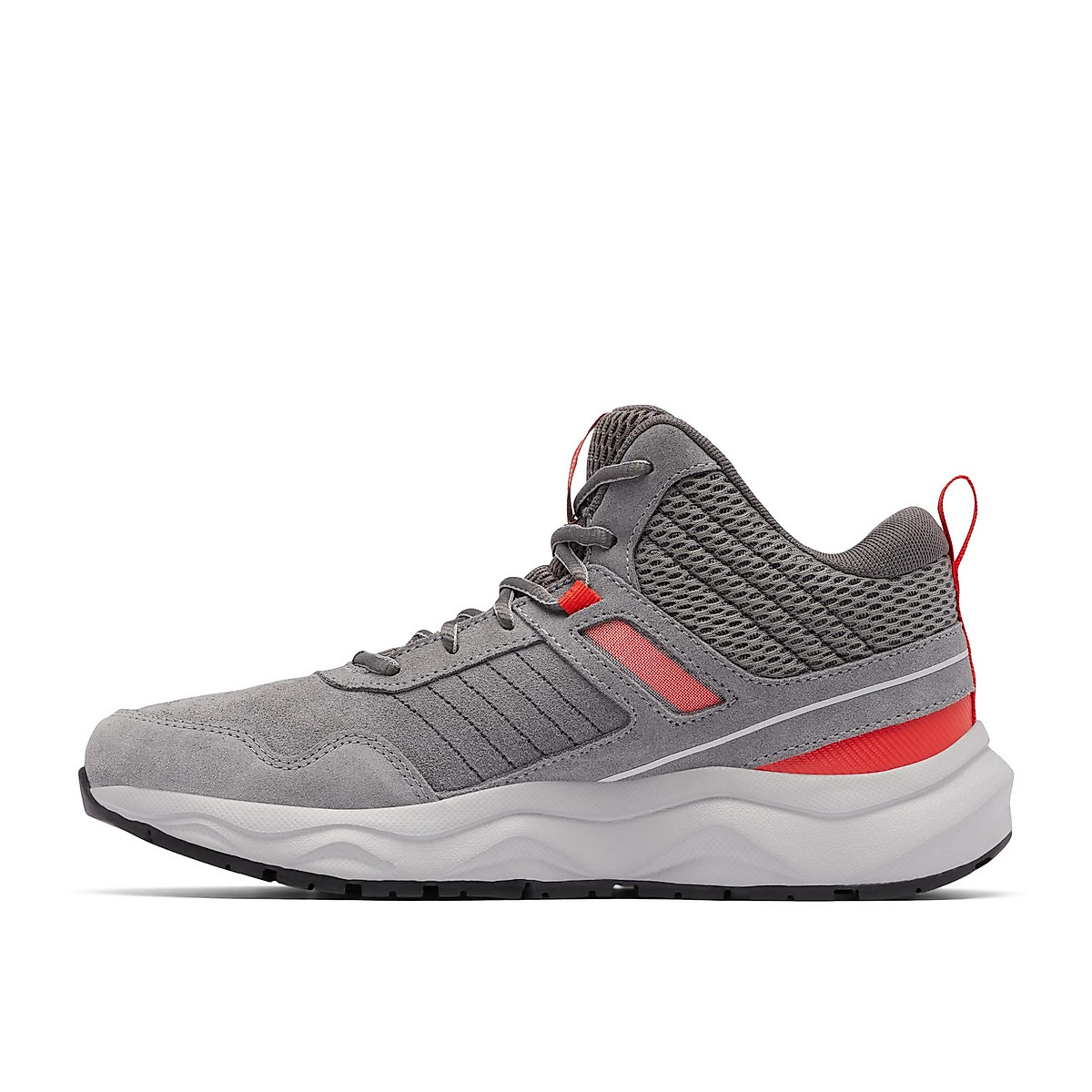 Columbia Men's Plateau Venture Mid, Titainium Grey Steel/Fiery Red, 15
