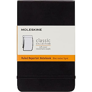 Moleskine Classic Notebook, Soft Cover, Pocket (3.5" x 5.5") Ruled/Lined, Black, 192 Pages