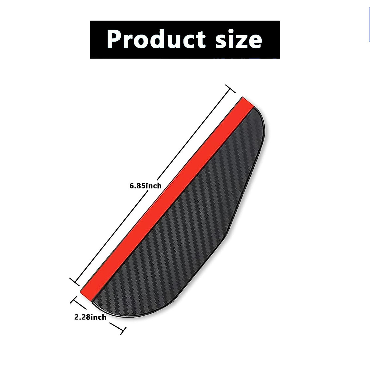 UGSHY 2 PCS Car Rearview Mirror Rain Eyebrow, Carbon Fiber Rubber Rain Shield, Waterproof Dirt-resistant Clear Vision Protector, Universal Rearview Mirror Accessories for Most Cars (Black)