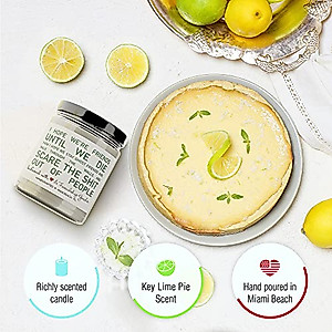 Friend Gifts, Unique Fun Hand-Poured 9oz Soy Candle with Key Lime Pie Scent, Made in USA, Friendship Gift Ideas, Funny Birthday Gifts for Women, and Cute Moving Away Gifts for Friends Female
