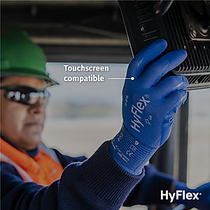 Ansell HyFlex 11-818 Ultralight Mechanical Protection Abrasion-Resistant Gloves, Small, Blue (1 Pair)