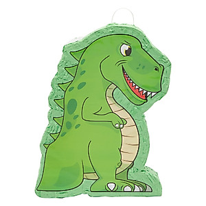 BLUE PANDA Dinosaur Pinata for Boys Birthday Party Supplies, Fun Dino Decorations, Green (Small, 13.8 x 3.0 x 13.5 in)