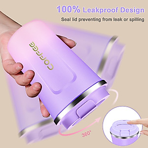 JTRYEMU Travel coffee mug 12 oz Insulated Coffee cup with lid reusable Leak proof Coffee Tumbler Stainless Steel Vacuum Gradient Colorful Thermos cup Thermal Keeps Cold and Hot for Coffee/Tea