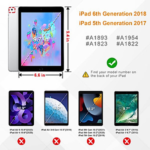 Fintie Case with Built-in Pencil Holder for iPad 6th / 5th Generation - Lightweight SlimShell Cover with Translucent Frosted Back, Supports Auto Wake/Sleep for iPad 9.7 Inch 2018/2017, Marble White