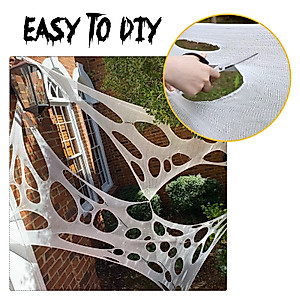DAZONGE 450 sqft Spider Webs Halloween Decorations, Stretchy Beef Netting, Spooky Spider Web Decorations for Halloween Party, Haunted House