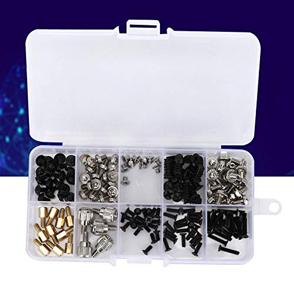 wendeekun PC Computer Screw Standoffs Assortment Kit, Desktop Computer Screws, Standoffs Set, for Hard Drive Computer Case Motherboard Fan Power Graphics(165Pcs)