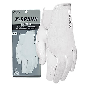 Callaway Golf X Spann Glove (Worn on Left Hand, Ladies, Large, White)