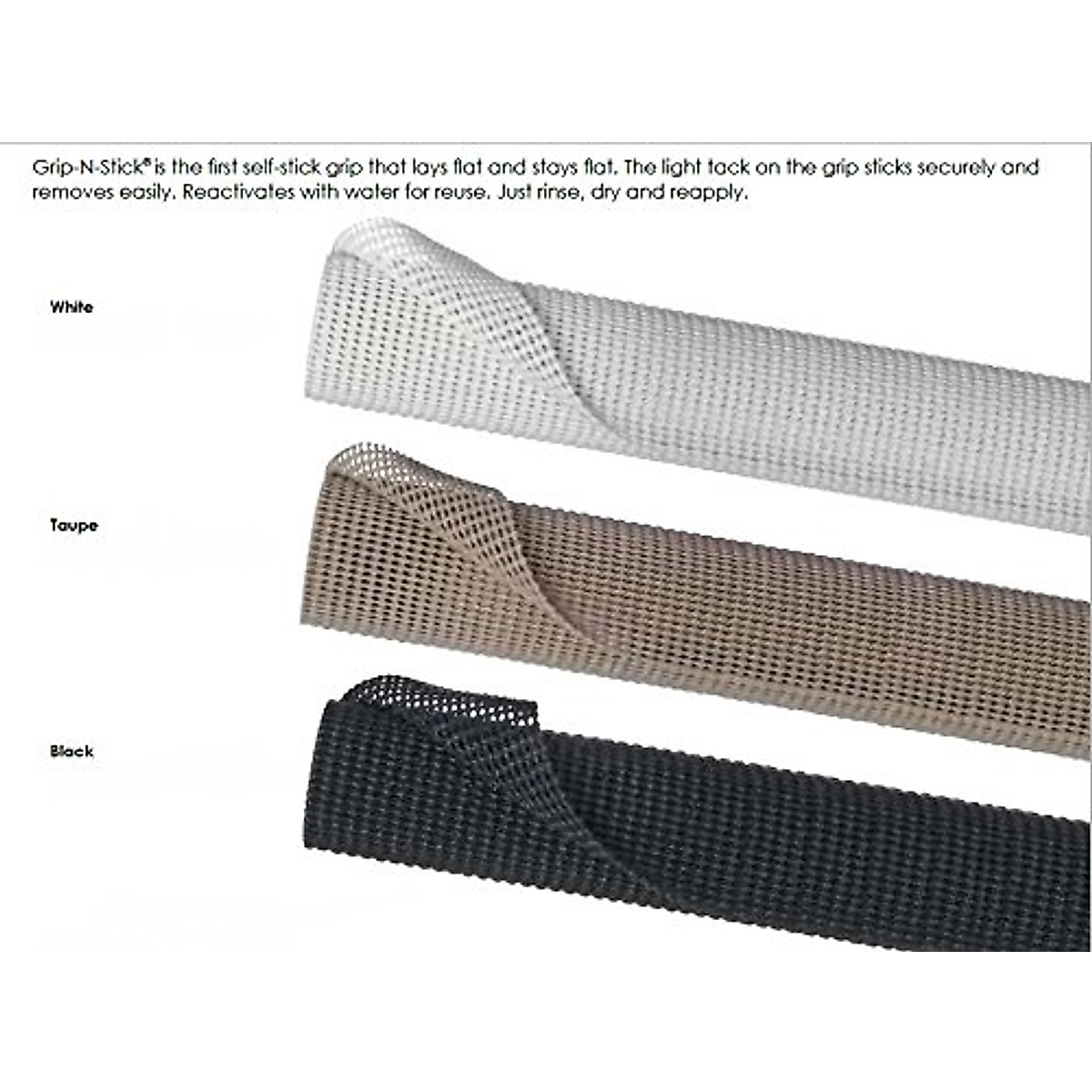 Con-Tact Brand Grip-N-Stick Durable Self-Adhesive Non-Slip Shelf and Drawer Liner, 18" x 4', Black