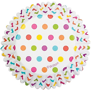 Wilton 36-Pack Color Baking Cup, Standard, Dots Rainbow
