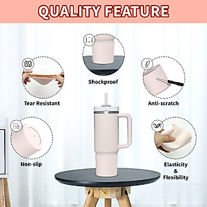WUQID Higher Silicone Boot Compatible with Stanley Quencher H2.0 40oz 30oz 20oz & IceFlow Flip 30oz 20oz,Fit Same Diameter 20oz-40oz Tumbler Cups Anti-Slip Bottle Bottom Sleeve Cover