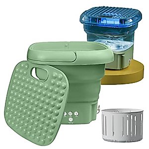 Portable Washer,Foldable Mini Small Portable Washer and Dryer for Apartment Dorms,Camping,Travel,Gifts for Friends or Family (New for 2022,green)