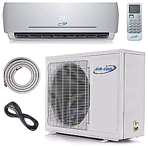 Air-Con Blue Series 3 Ductless Mini Split Air Conditioner Inverter Heat Pump Complete Unit with 15 ft Kit (9,000 BTU)