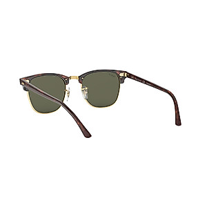 Ray-Ban RB3016 Clubmaster Polarized Square Sunglasses, Red Havana/G-15 Green, 55 mm