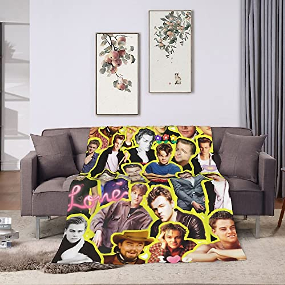 Blanket Leonardo Dicaprio Soft and Comfortable Warm Fleece Blanket for Sofa,Office Bed car Camp Couch Cozy Plush Throw Blankets Beach Blankets