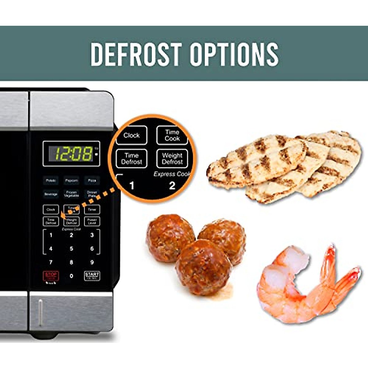 Farberware Countertop Microwave 1000 Watts, 1.1 cu ft - Microwave Oven With LED Lighting and Child Lock - Perfect for Apartments and Dorms - Easy Clean Stainless Steel