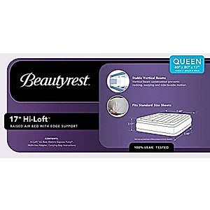 Beautyrest Hi Loft Air Bed Mattress with Pump and Edge Support, 17" Queen