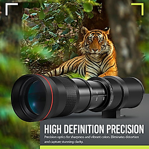High-Power 420-1600mm f/8.3 HD Manual Telephoto Zoom Lens for Canon T1i T2i T3 T3i T4 T4i T5 T5i T6 T6i T6s T7 T7i T7s T8i EOS 1D 5D 6D 7D 30D 40D 50D 60D 70D 80D 90D XS XSI SL3 SL2 SL1