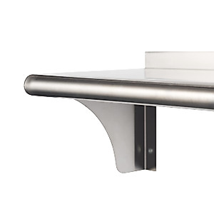 TRINITY THA-3328 EcoStorage NSF Commercial-Grade Stainless Steel Wall Shelf for Kitchen, Garage, Pantry, Storage, 24” W x 12” D x 10” H