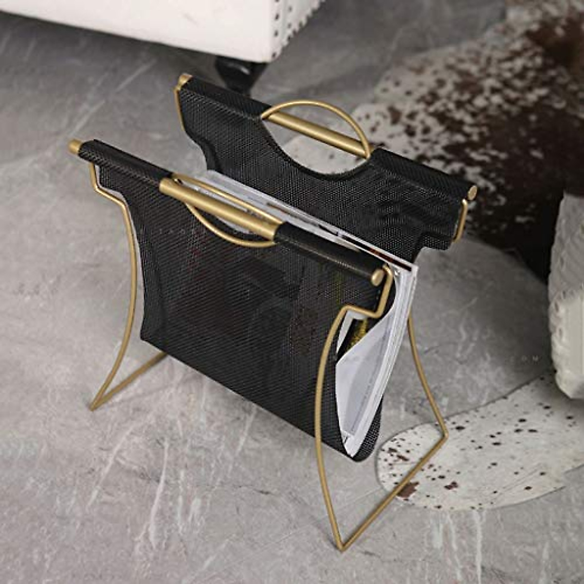 Magazine & Newspaper Baskets Magazine Rack Small Magazine Rack Magazine Storage Rack Desktop Debris Storage Basket Cosmetics Storage Rack U-Shaped Storage Rack Wrought Iron Bookshelf