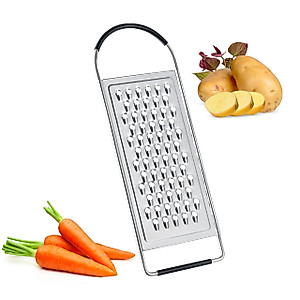 Cheese Grater Handheld, HIA Flat Coarse Stainless Steel Graters for Kitchen, Food Grater with Anti-Slip Handle, Perfect for Potato, Vegetable, Butter, Parmesan Cheese