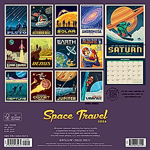 Willow Creek Press Space Travel (ADG) Monthly 2024 Wall Calendar (12" x 12")
